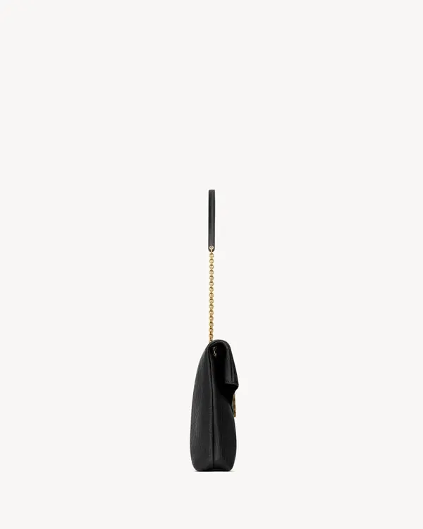Saint Laurent Cassandre Xxl Envelope Pouch On Chain In Lambskin - Black