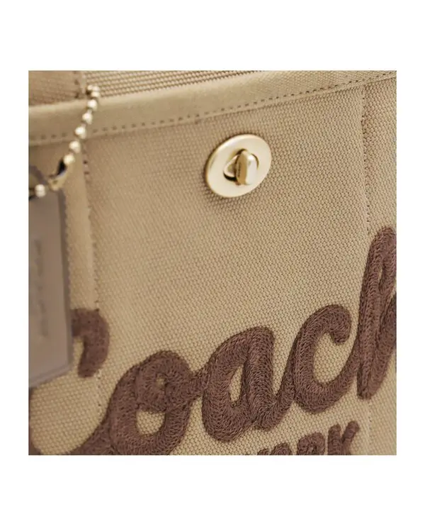 COACH Logo Flocked Zip-up Tote Bag