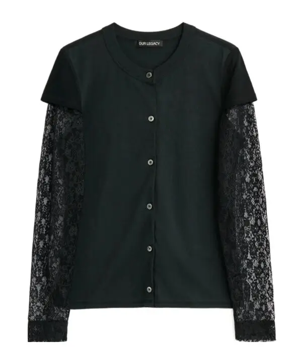 Our Legacy Washed Legacy Jersey With Lace Sleeves