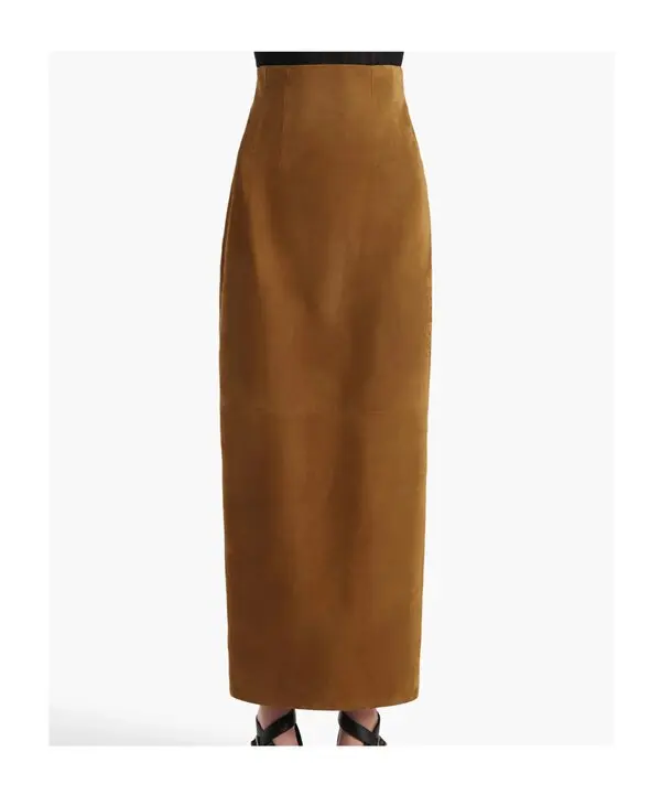 Khaite Suede Maxi Skirt - Toffee
