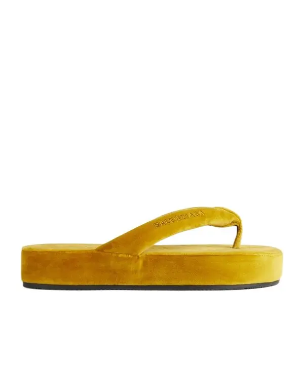 Balenciaga Platform Thong Sandals - Mustard