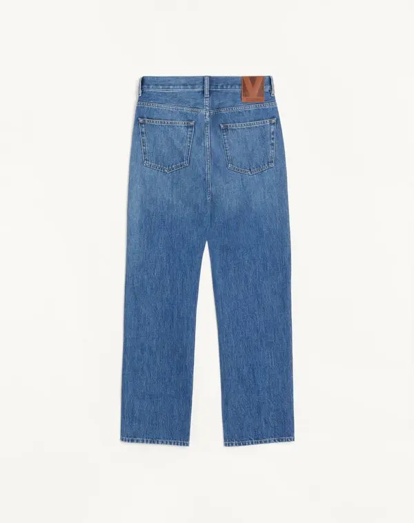 Valentino Garavani Logo Patch Straight Leg Jeans