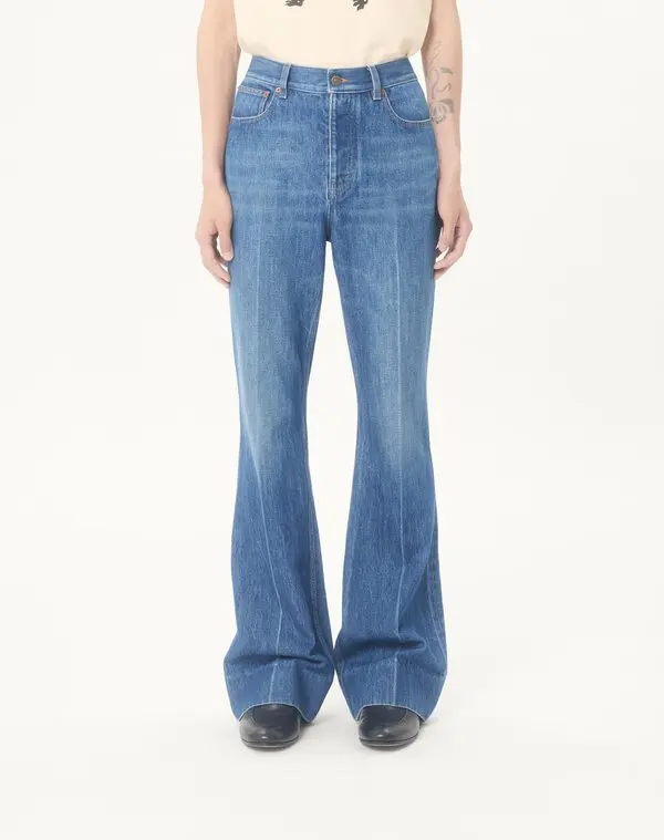 Valentino Garavani Logo Patch Straight Leg Jeans