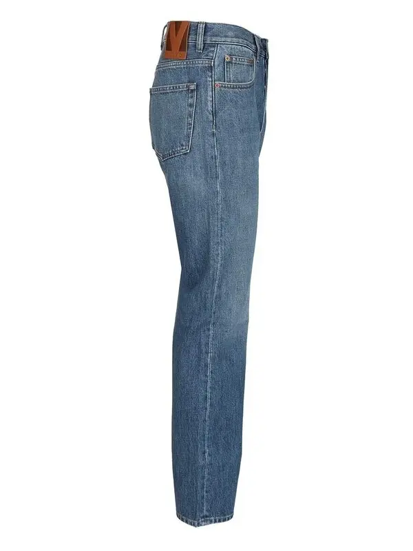 Valentino Garavani Logo Patch Straight Leg Jeans