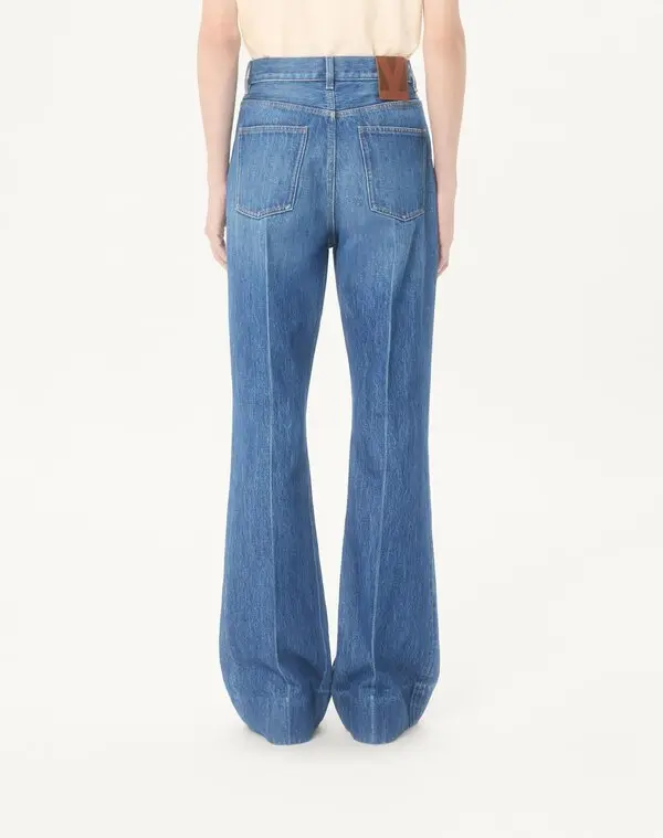 Valentino Garavani Logo Patch Straight Leg Jeans