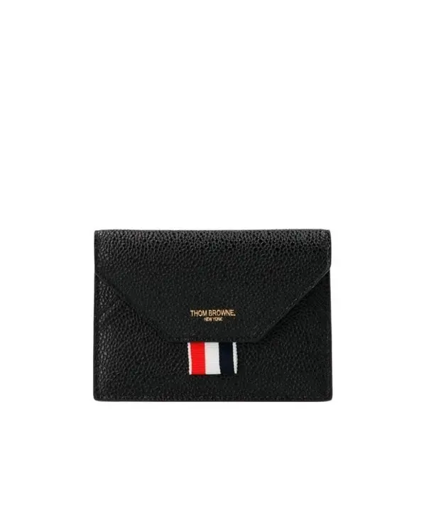 Thom Browne Rwb Stripe Compact Wallet - Black