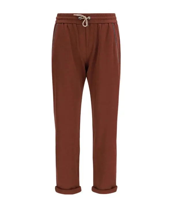 Brunello Cucinelli Drawstring Turn-up Track Pants - Brown