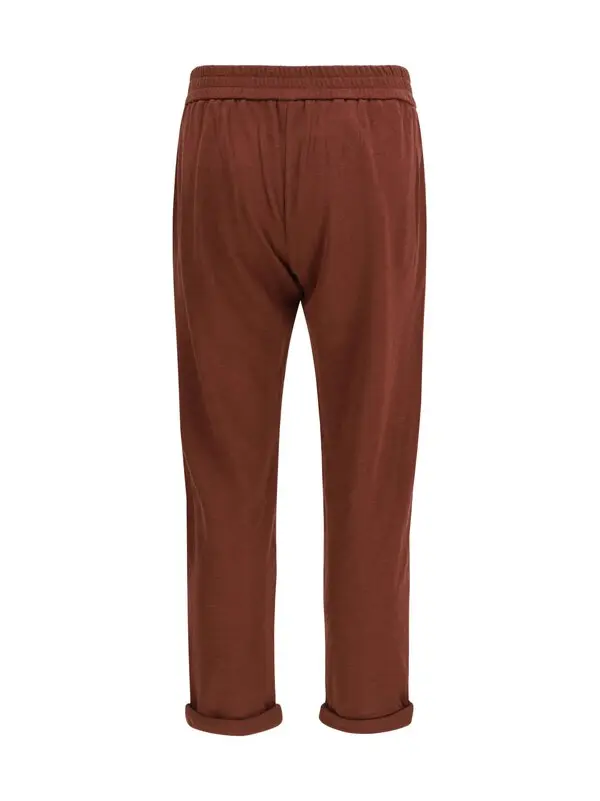 Brunello Cucinelli Track Pants With Drawstring And Rolled Hem - Brown