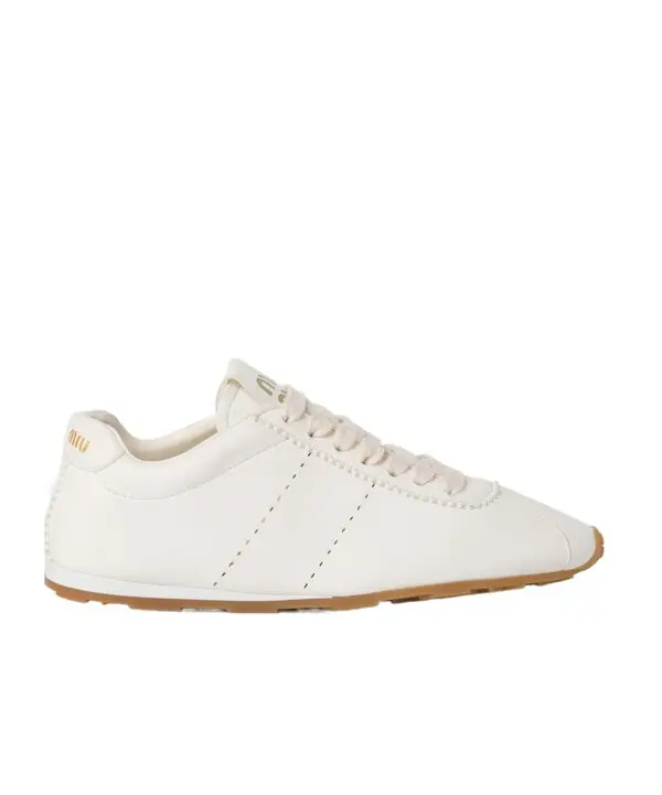 Miu Miu Plume Lace-up Sneakers - Ivory