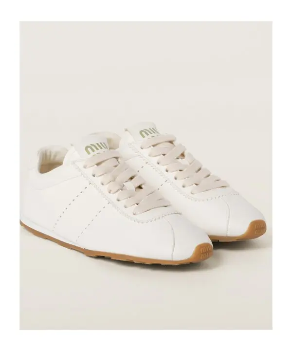Miu Miu Plume Lace-up Sneakers - Ivory