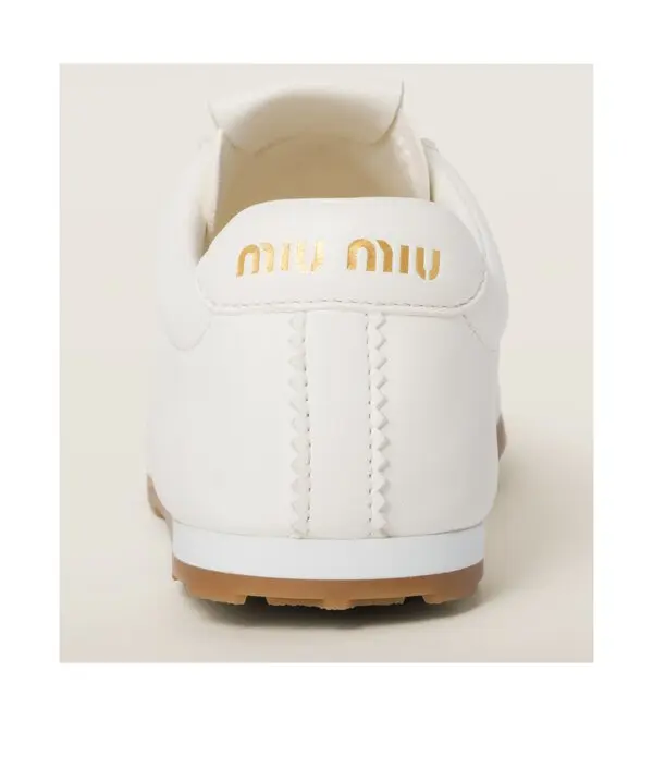 Miu Miu Plume Lace-up Sneakers - Ivory