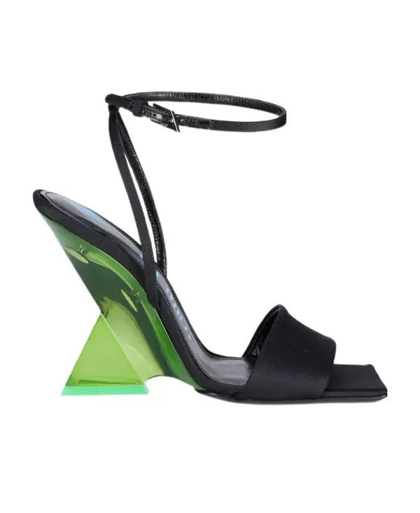Attico Open Toe Ankle Strap Wedge Sandals
