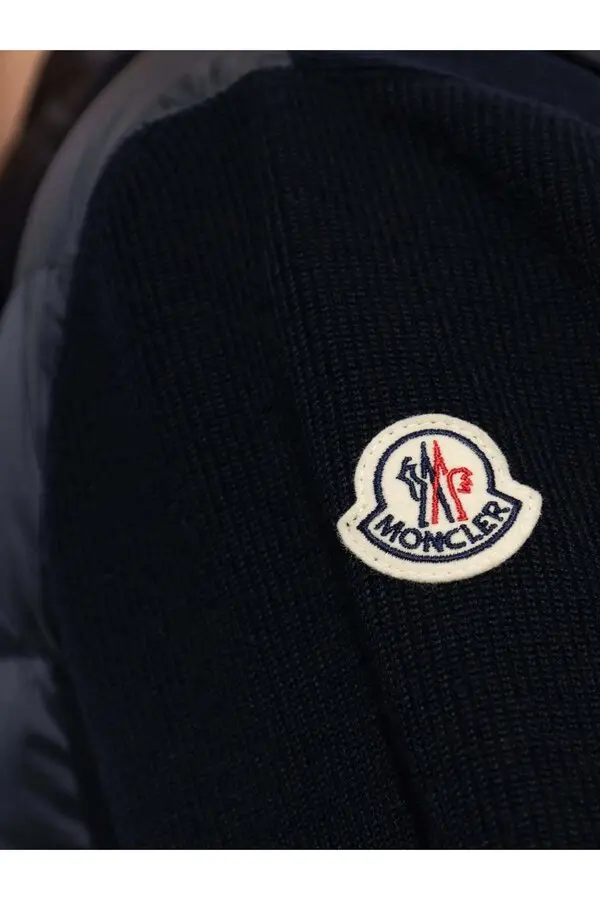 Moncler Panelled Zip-up Hooded Cardigan