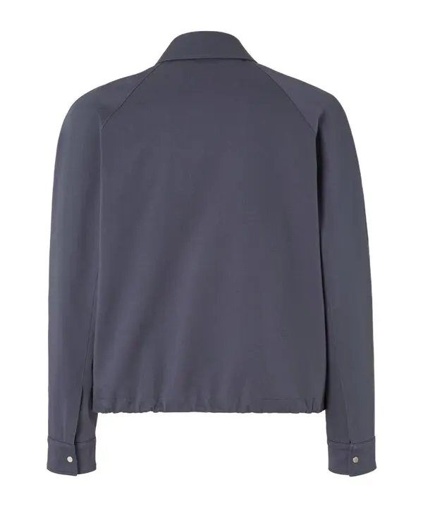 Fendi Ff Logo Plaque Zip-up Blouson - Blue