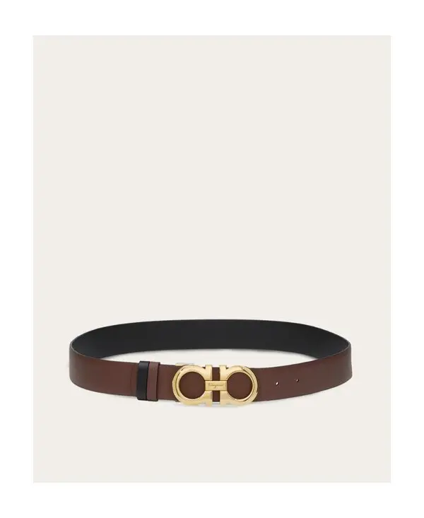 FERRAGAMO Reversible Gancini Belt - Brown