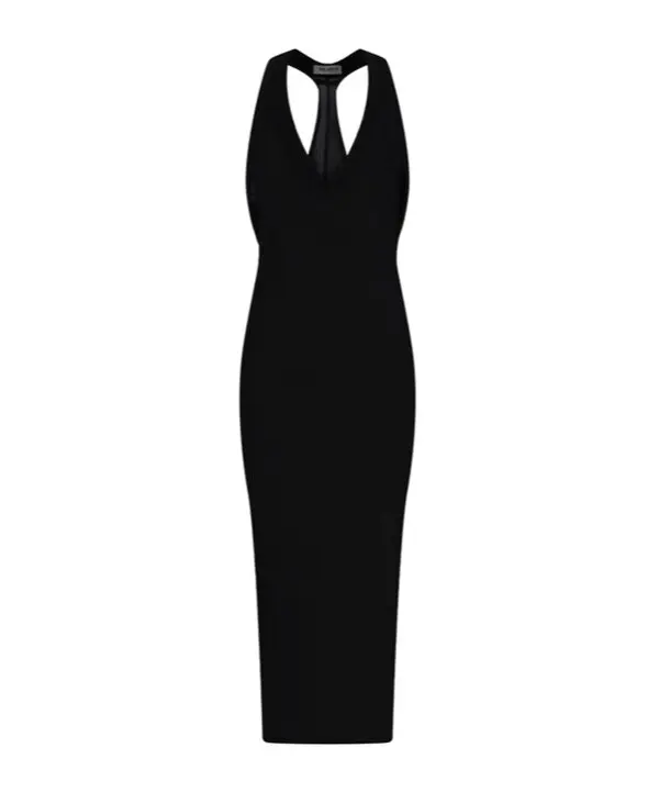 Attico Plunging V-neck Maxi Dress
