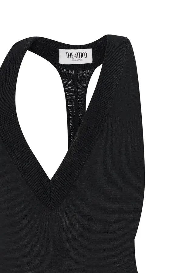 Attico Plunging V-neck Maxi Dress