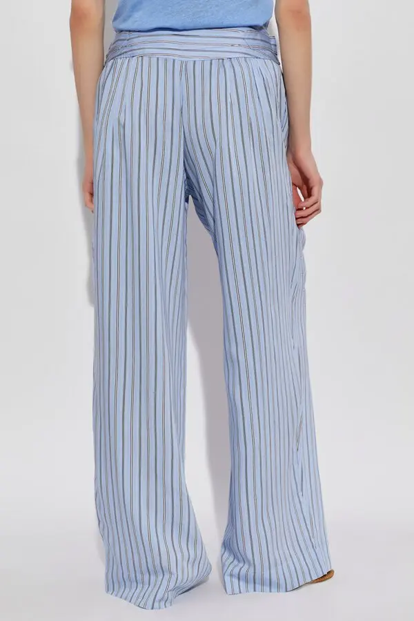 IRO PARIS Striped High-waisted Wide-leg Pants