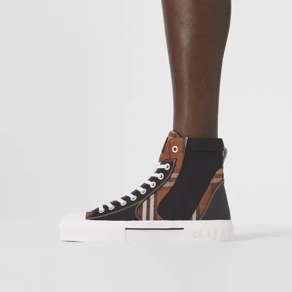Burberry Panelled High-top Sneakers