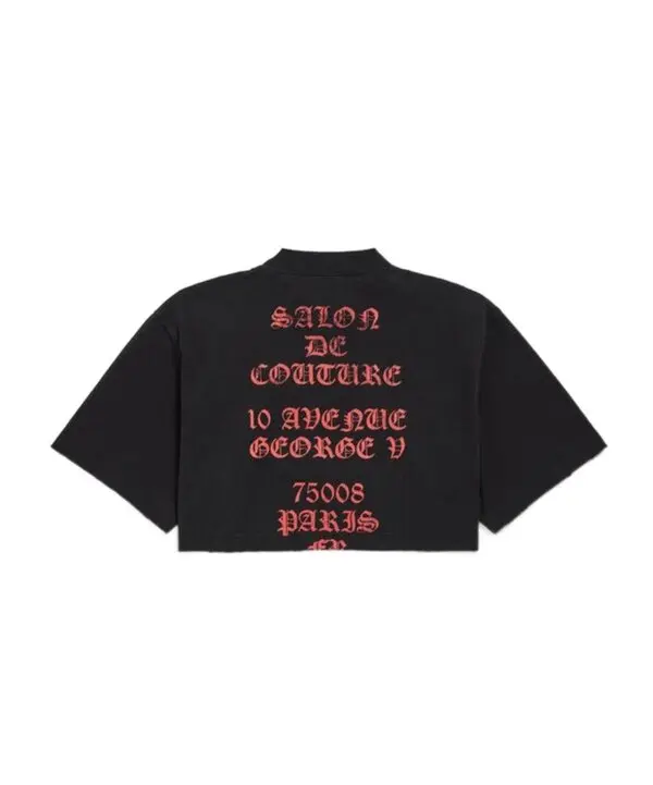 Balenciaga Artwork Printed Cropped T-shirt