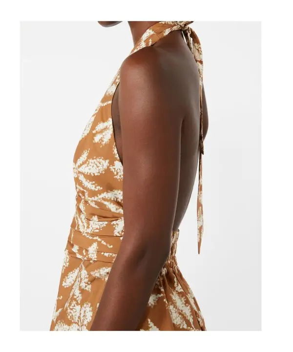 Max Mara Bella Floral Printed Halterneck Maxi Dress - Brown