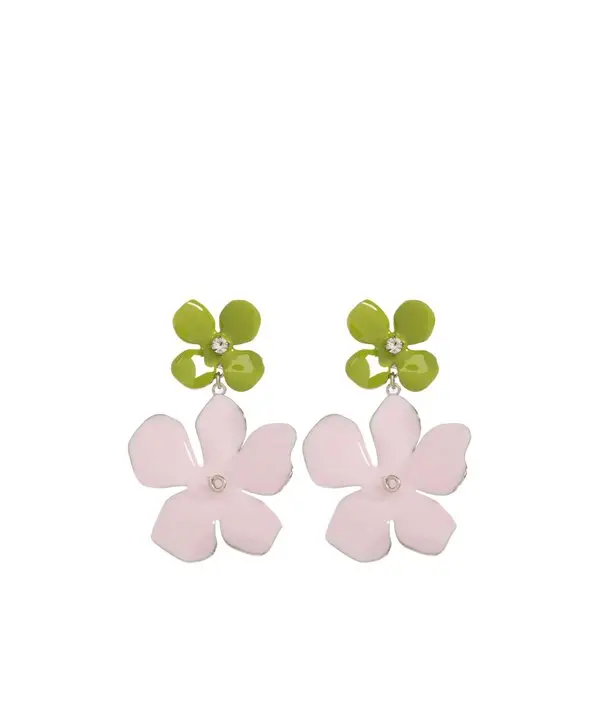 Marni Embellished Floral Motif Drop Earrings - Multi-color
