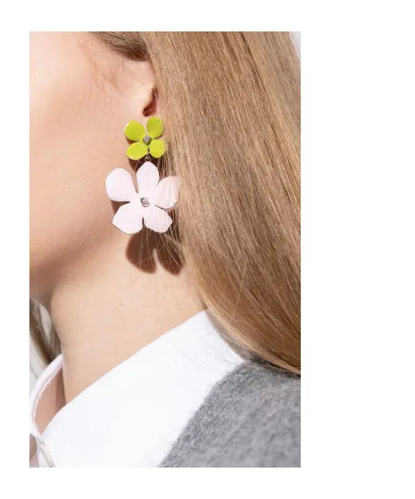 Marni Embellished Floral Motif Drop Earrings