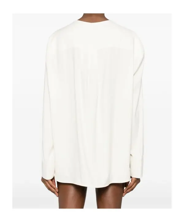 TOTEME V-neck Long Sleeve Blouse - White