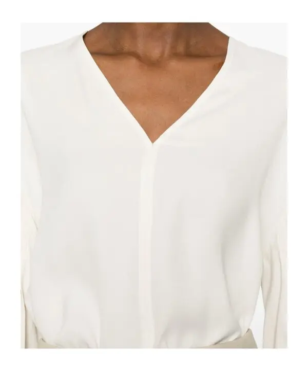 TOTEME V-neck Long Sleeve Blouse - White