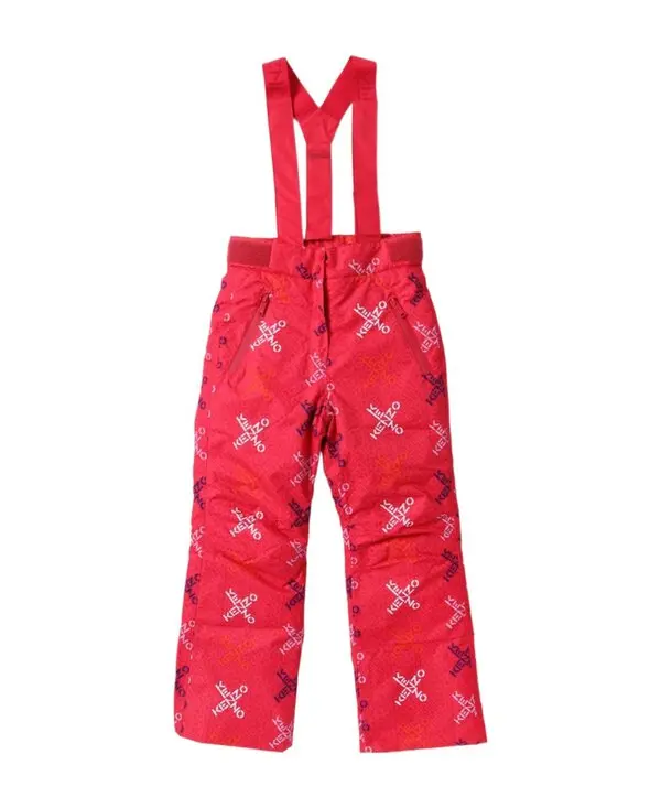 Kenzo Logo Print Salopettes - Red