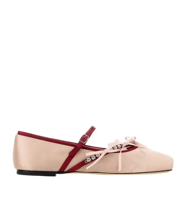 JIMMY CHOO Loli Ballerinas With Squared Toe And Adjustable Strap - Pink