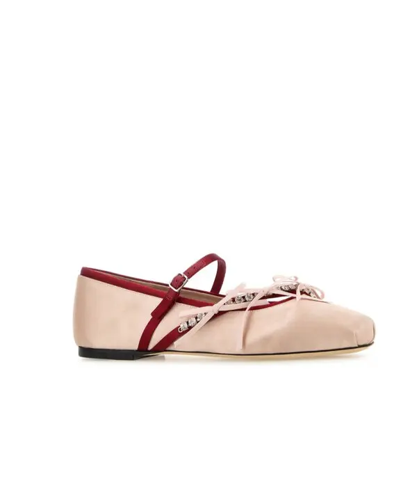 JIMMY CHOO Loli Ballerinas With Squared Toe And Adjustable Strap - Pink