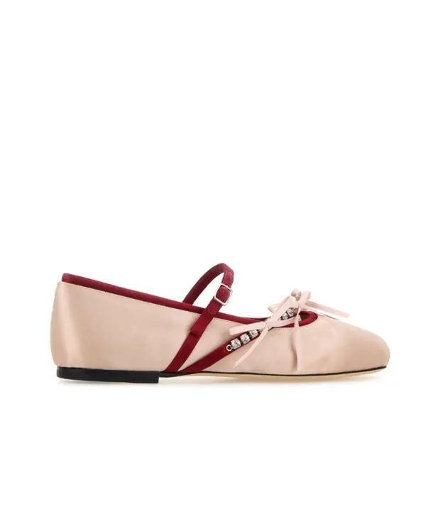 JIMMY CHOO Loli Ballerinas With Squared Toe And Adjustable Strap - Pink