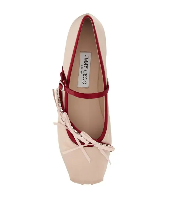 JIMMY CHOO Loli Ballerinas With Squared Toe And Adjustable Strap - Pink