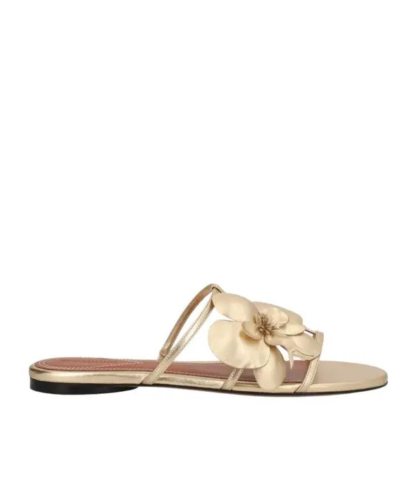 Zimmermann Orchid Embellished Slides - Golden