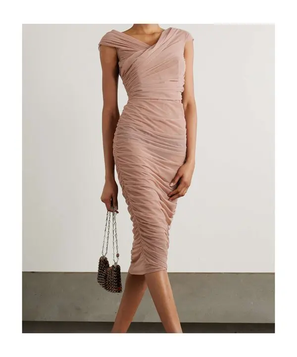 Dolce & Gabbana Ruched Stretch-tulle Midi Dress