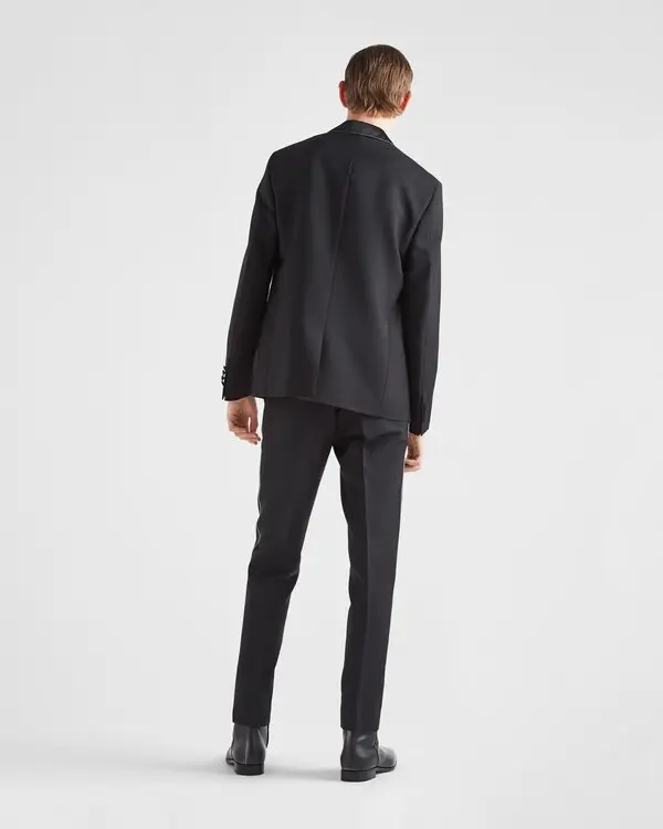 Prada Stripe-detailed Tailored Mohair And Wool Trousers