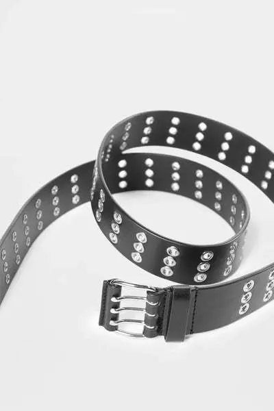 ANN DEMEULEMEESTER Eyelet-embellished Leather Belt