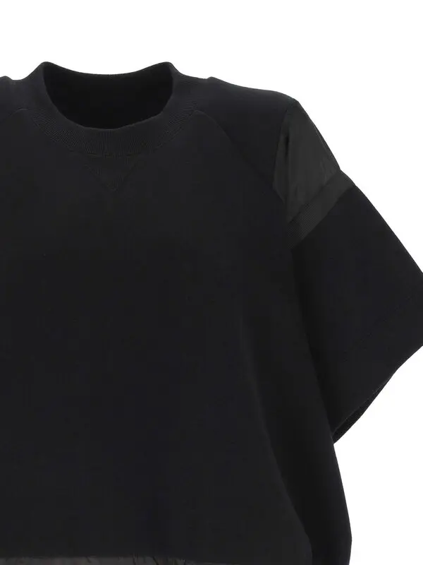 Sacai Short Sleeve Drawstring Top