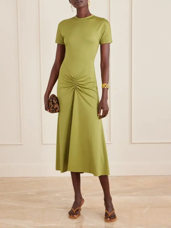 Victoria Beckham Blair Short-sleeve Midi Dress