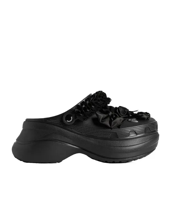 Balenciaga Embellished Platform Clogs - Black