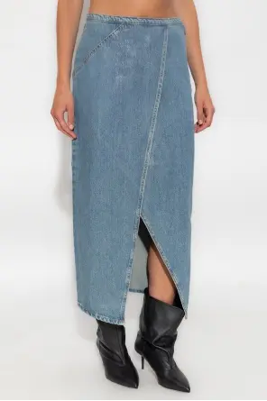 IRO PARIS Denim Midi Skirt With Front Slits