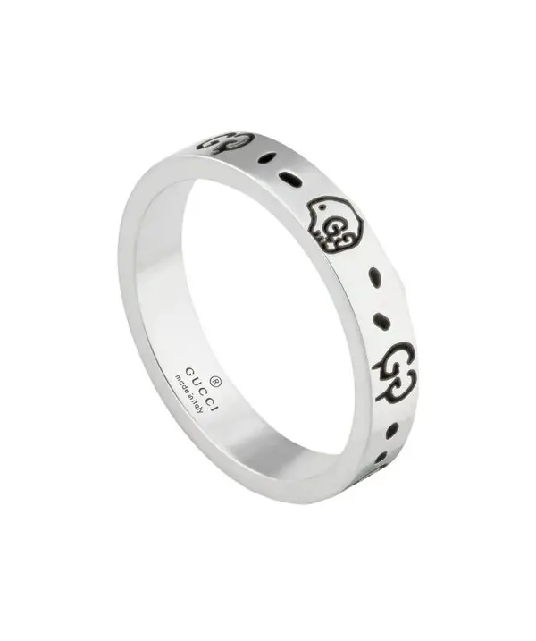 Gucci Ghost Motif Ring - Silver