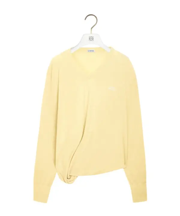 Loewe Asymmetric Knitted Jumper - Light Yellow