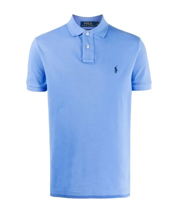 Polo Ralph Lauren Logo Embroidered Short-sleeved Polo Shirt - Blue