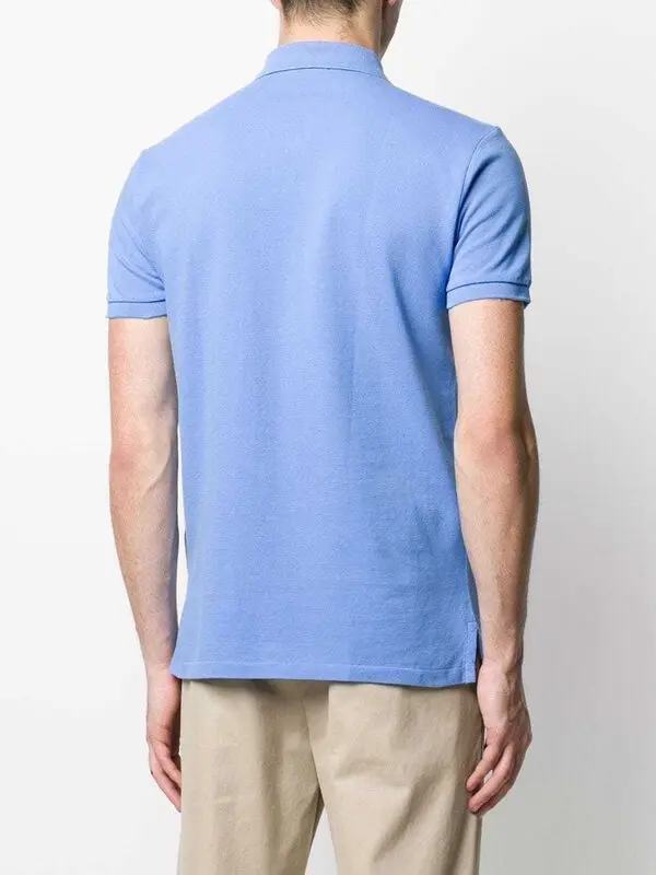 Polo Ralph Lauren Logo Embroidered Short-sleeved Polo Shirt - Blue