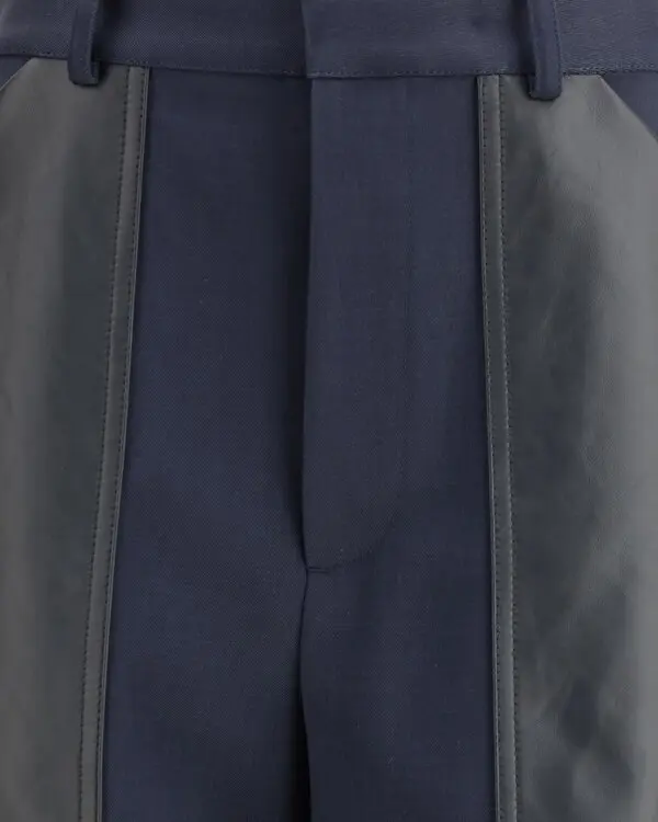 Bottega Veneta Wide Leg Pants With Leather Pockets