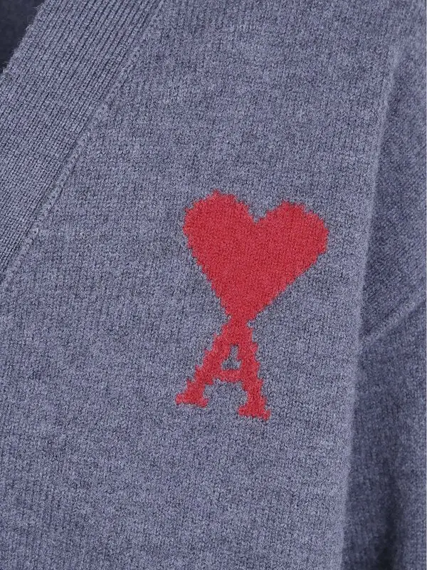 AMI Paris De Coeur V-neck Cardigan