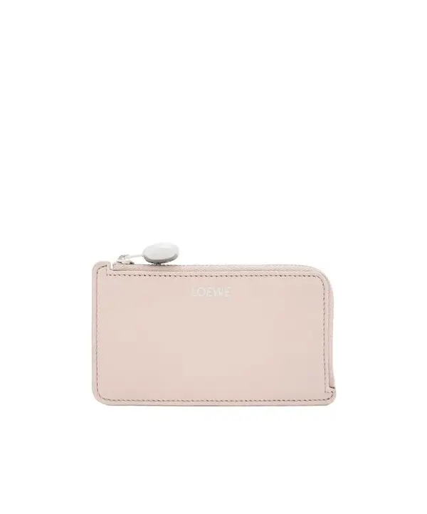 Loewe Pebble Coin Cardholder In Shiny Nappa Calfskin - Talc