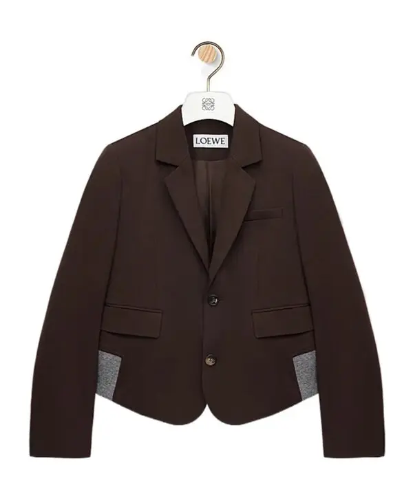 Loewe Single-breasted Cropped Jacket With Elasticated Back Hem